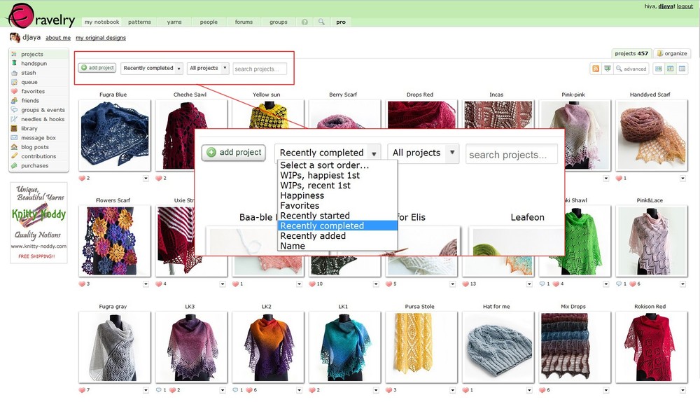 Ravelry.com - My notebook (часть 2)