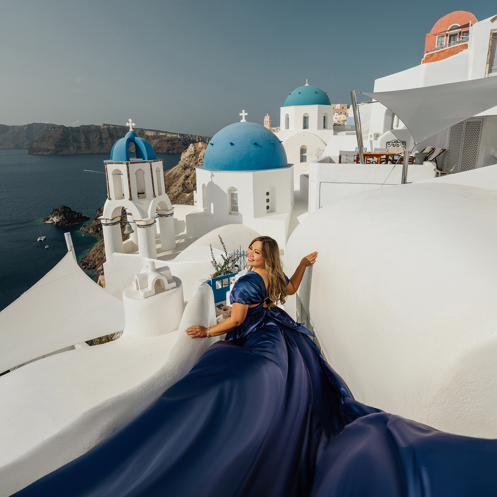 Santorini Flying Dress Photoshoot Locations
