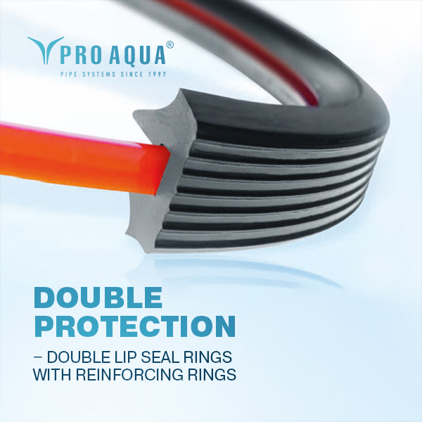 The lip seal ring with reinforcing ring - double protection